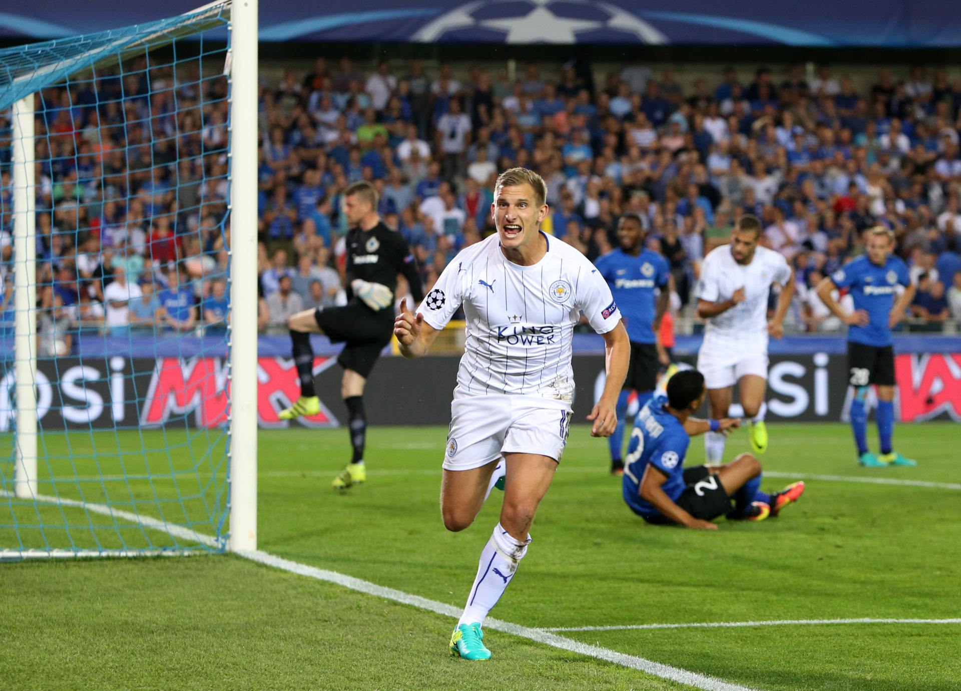 The moment Marc Albrighton scored Leicester City's first-ever Champions ...
